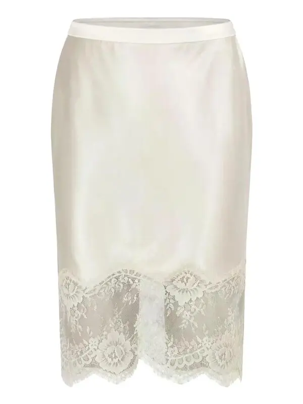 HERSKIND Herbert Lace-trim Midi Skirt - Neutrals