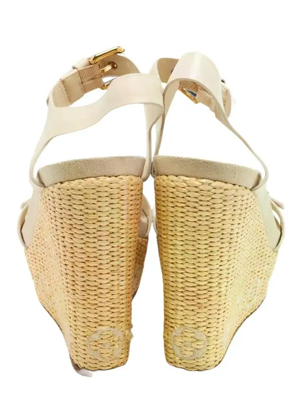 LOUIS VUITTON Buckled Platform Wedge Sandals - Grey