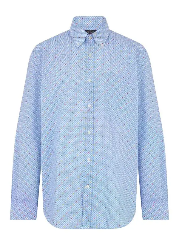 Paul & Shark Shark-print Button-down Shirt - Blue