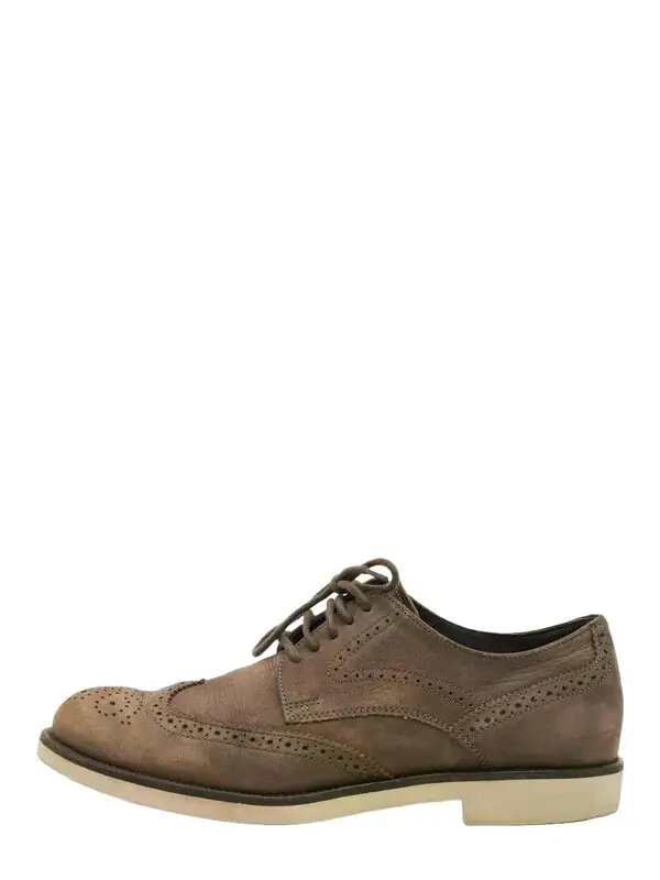 TOD'S Leather Lace-up Oxford Shoes - Brown