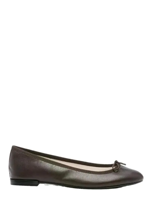 Repetto Dark Ballet Flats With Bow Detail - Brown