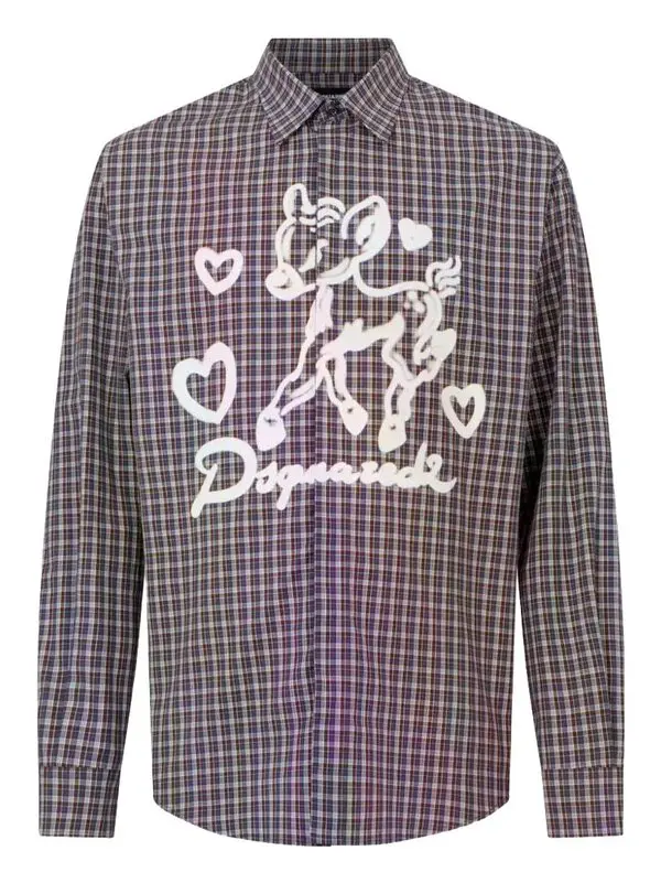 Dsquared2 Classic Check Dropped Shoulder Shirt - Grey