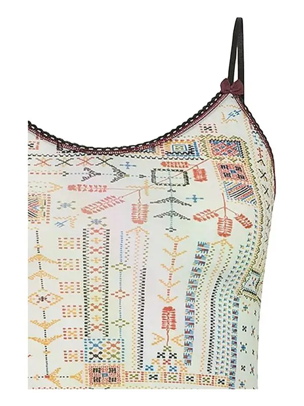 Momoni Airelle Graphic-print Top - Neutrals