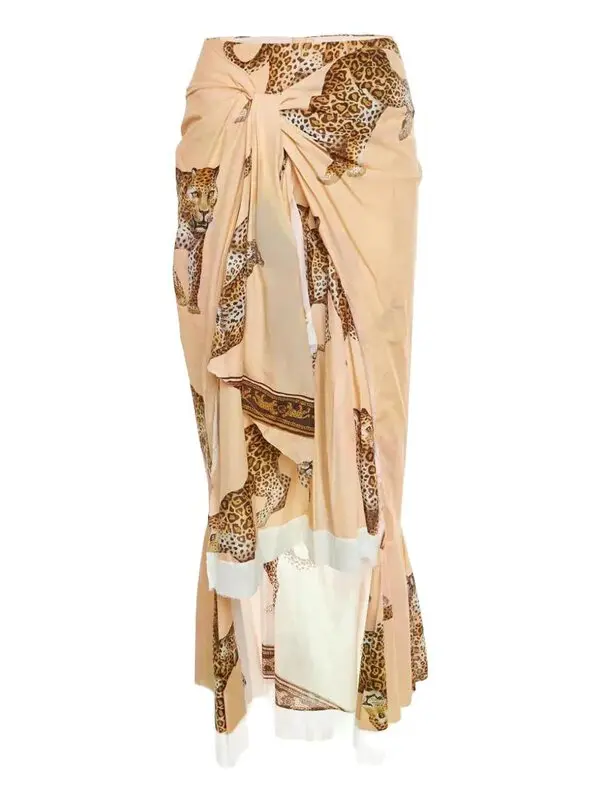 Johanna Ortiz Tropical Agitations Wrap-effect Maxi Skirt - Orange
