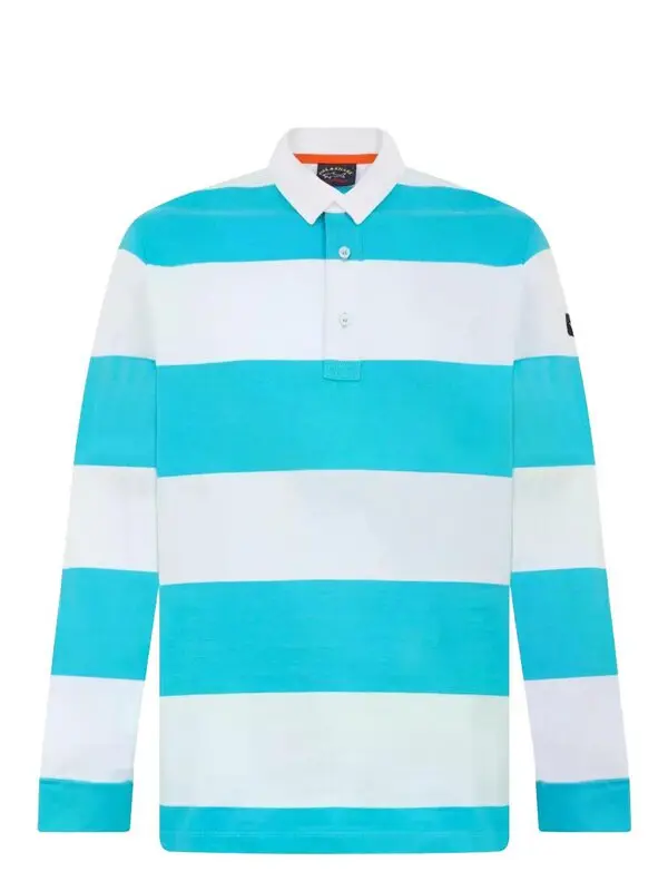 Paul & Shark Striped Long-sleeve Polo Shirt - Blue