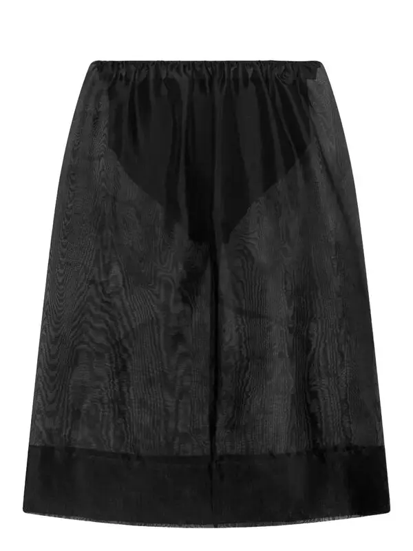 HERSKIND Kira Semi-sheer Moiré Midi Skirt - Black