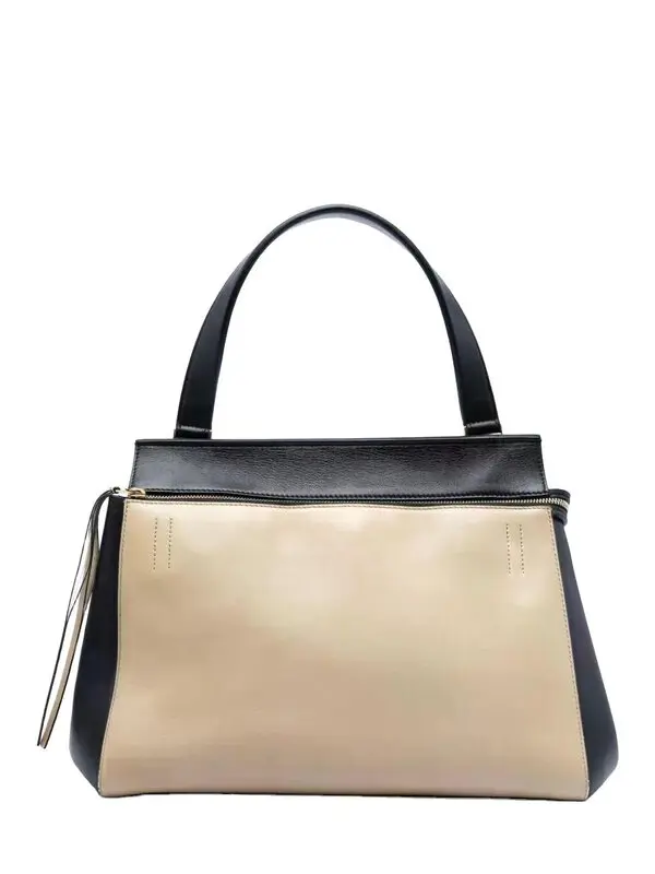 Celine Medium Bicolor Leather Edge Handbag - Black