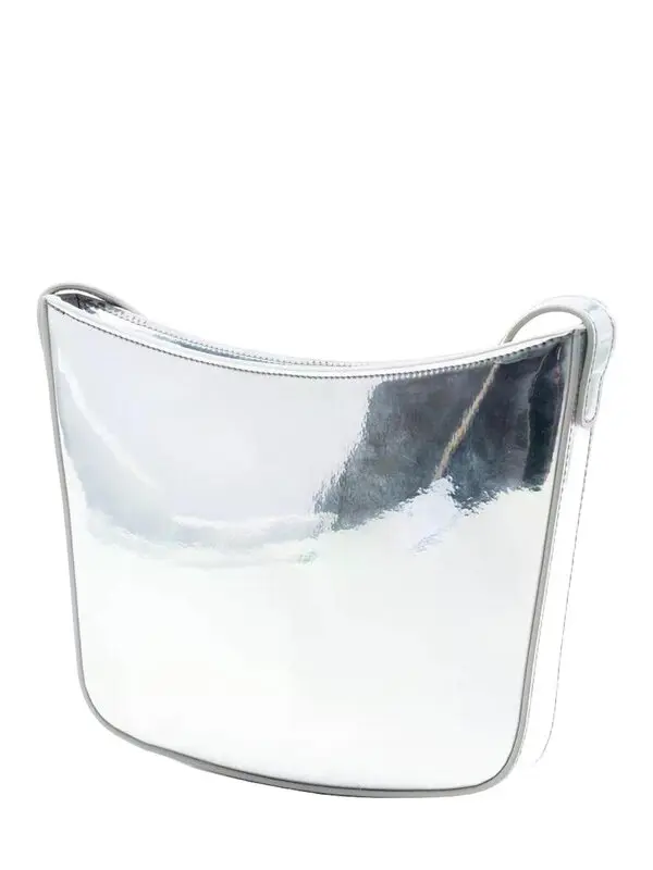 Celine Medium Croc Effect Shoulder Bag - Silver