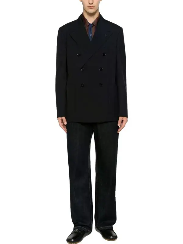 Valentino Garavani Double-breasted Peak-lapel Jacket - Blue