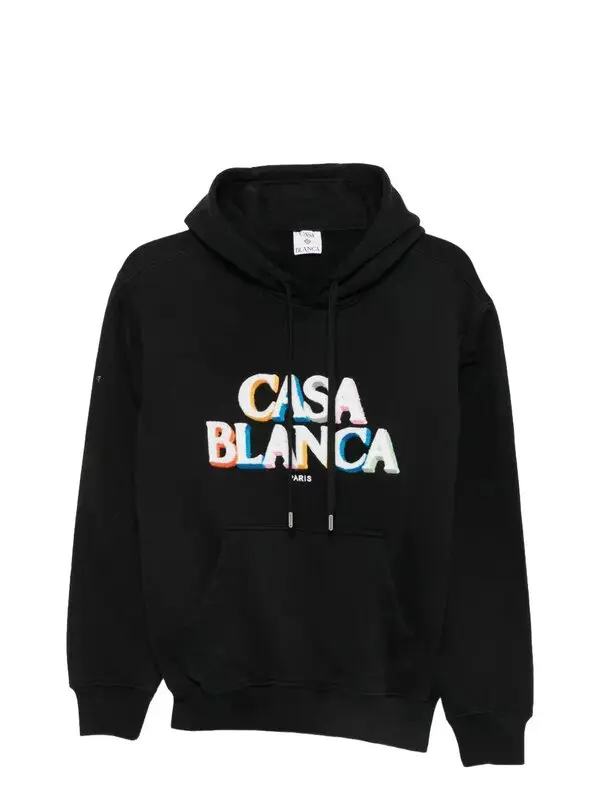 Casablanca Drawstring Hoodie - Black
