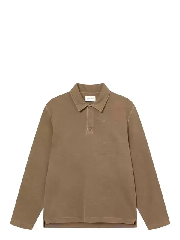 Wood Wood Wwthiago Long-sleeve Polo Shirt - Brown