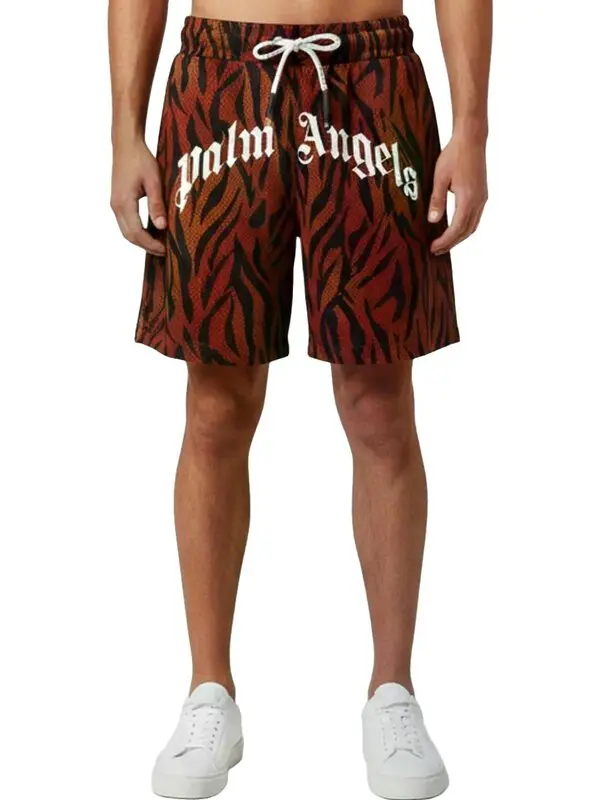 Palm Angels Tiger Pattern Shorts - Brown