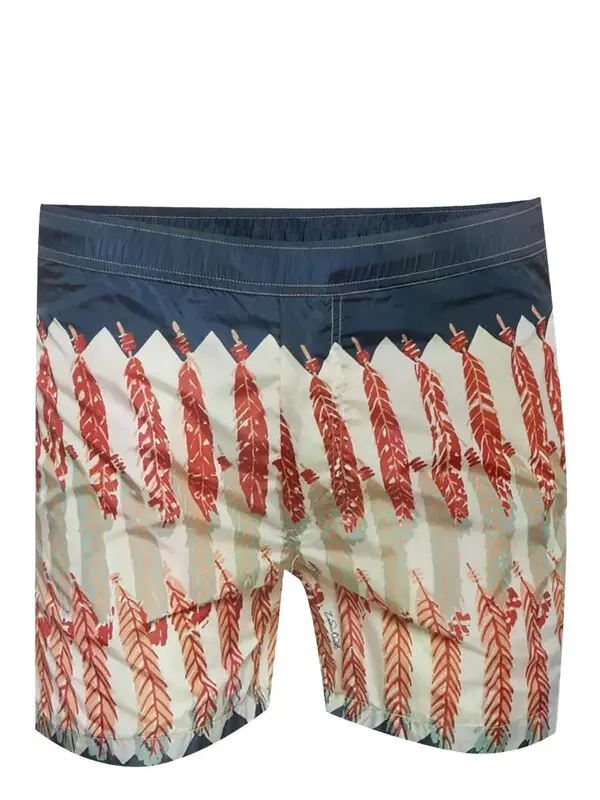 Valentino Garavani Feather Print Swim Shorts - Neutrals