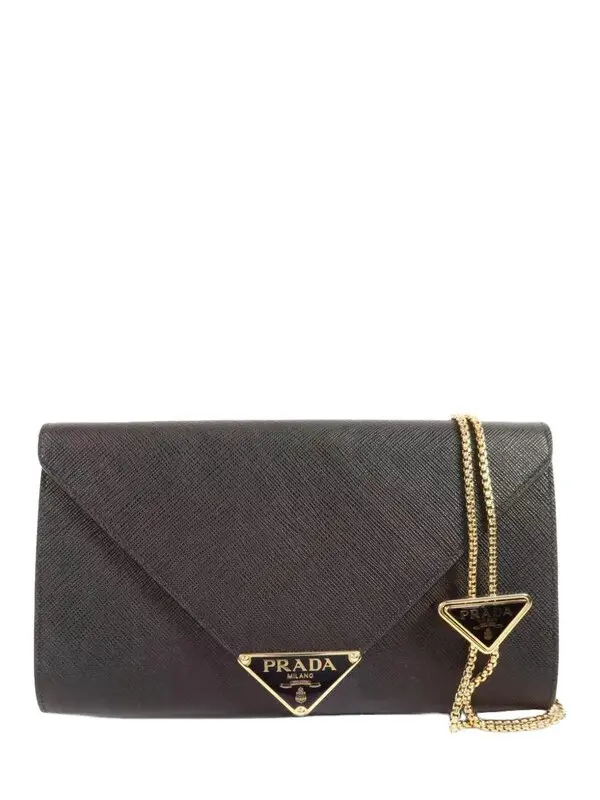 Prada Saffiano Leather Chain-strap Shoulder Bag - Black