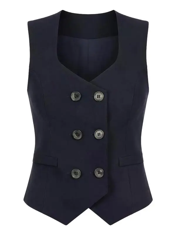Smythe Double-breasted Waistcoat - Blue