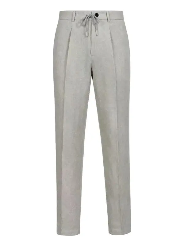 FRADI Pleated Drawstring Trousers - Grey