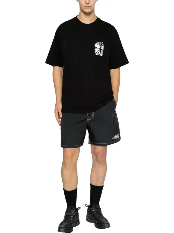 StÜssy Contrast Stitch Logo Patch Shorts - Black