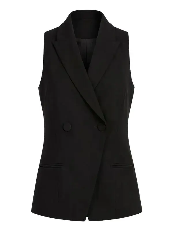 THE SEI Double-breasted Halterneck Vest - Black