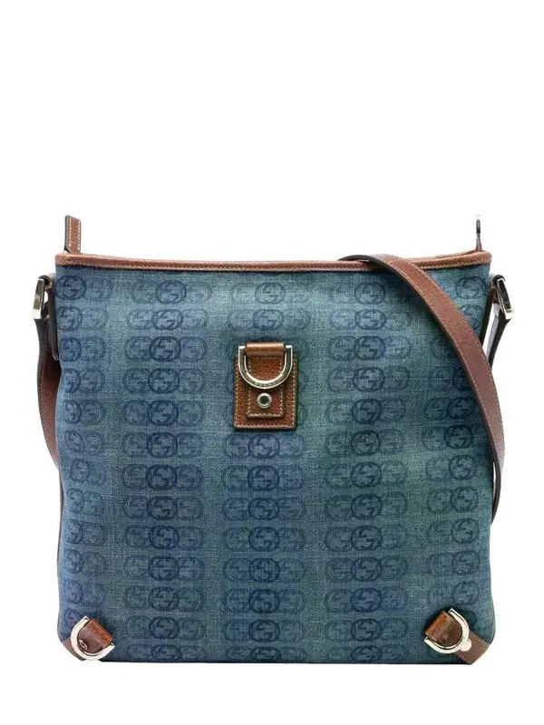 Gucci Gg Denim Abbey D Ring Crossbody Bag - Blue