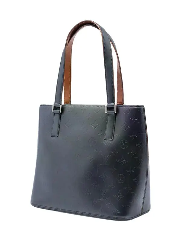 LOUIS VUITTON Monogram Mat Stockton Tote Bag - Blue