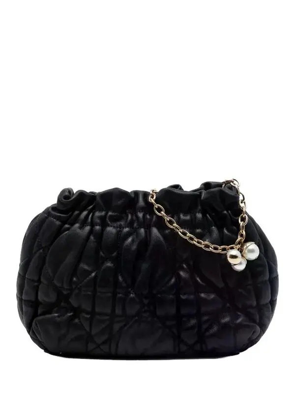 Dior Mini Lambskin Cannage Gaufre Delices Shoulder Bag - Black