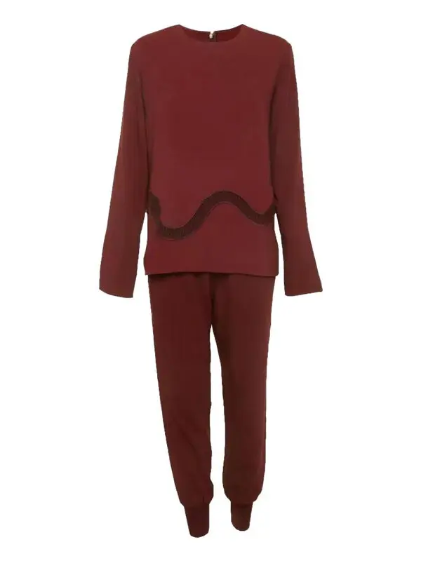 Stella McCartney Embroidered Crepe Suit - Red