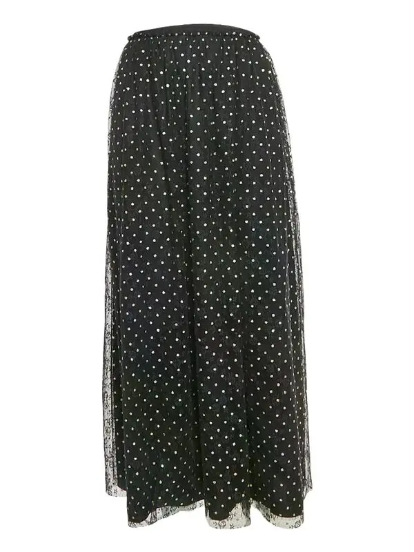 Red Valentino Polka-dot Tulle Midi Skirt - Black