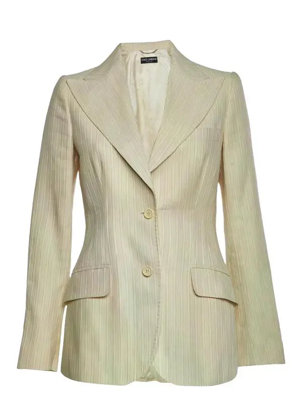 Dolce & Gabbana Striped Single-breasted Blazer - Neutrals