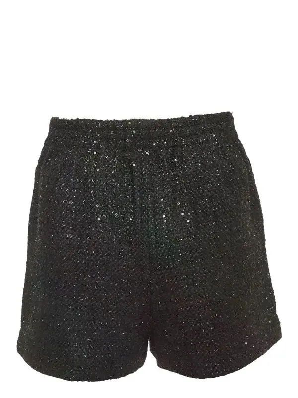 Maje Sequin-embellished Tweed Shorts - Black