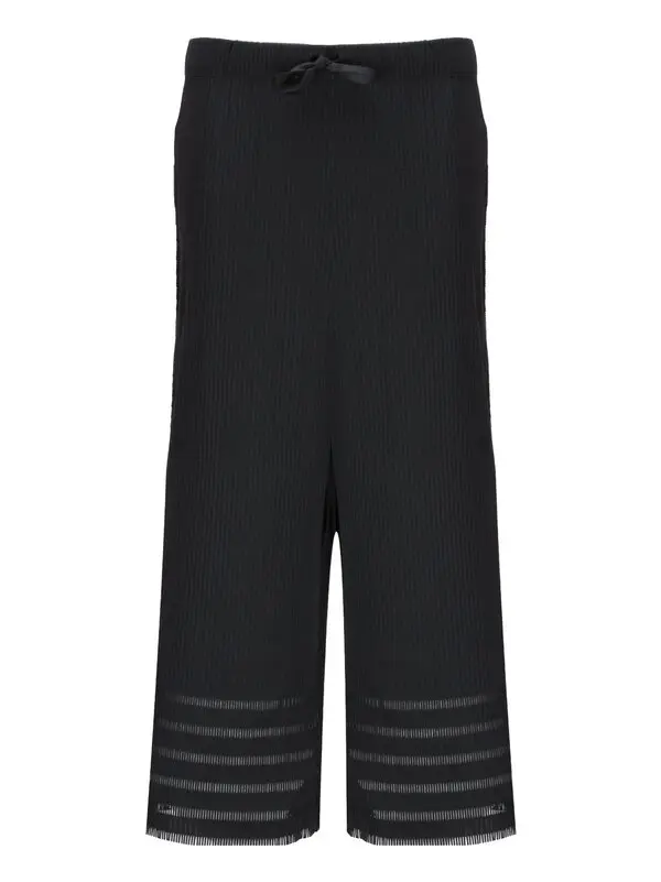 Issey Miyake Fringed Edge Trousers - Black