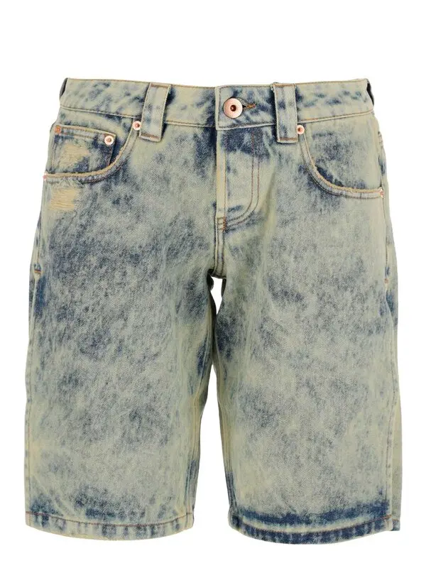 Vaquera Logo-patch Knee-length Denim Shorts - Gray