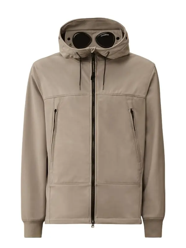 C.P. COMPANY Hooded Zip-front Jacket With Goggle Visor - Grey