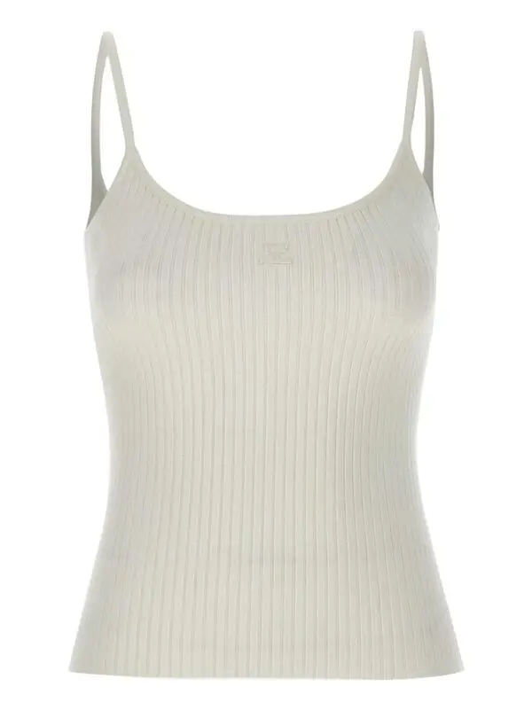 COURREGES Courrèges Ribbed Knit Tank Top - White