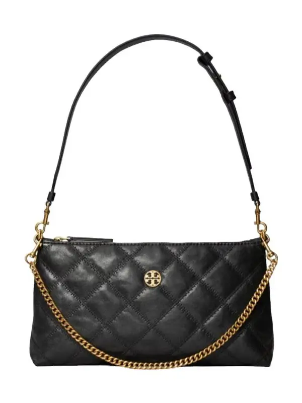 Tory Burch Quilted Leather Shoulder Bag With Chain Strap - Black