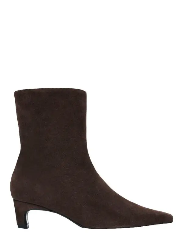 ALOHAS Ambar Mid Heel Ankle Boots - Suede Brown