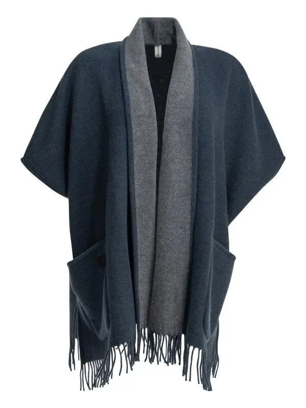 FERRAGAMO Shawl Collar Coat With Tassels - Blue