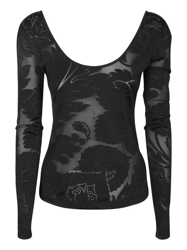 Etro Paisley Pattern Boat Neck T-shirt - Black