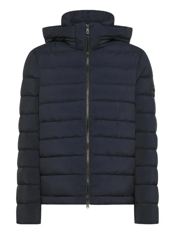 Peuterey Quilted Hooded Down Jacket - Graphite Blue