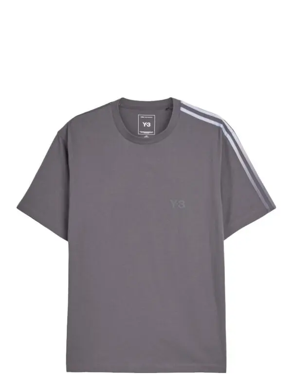 Y3 Logo Stripe T-shirt - Grey Five