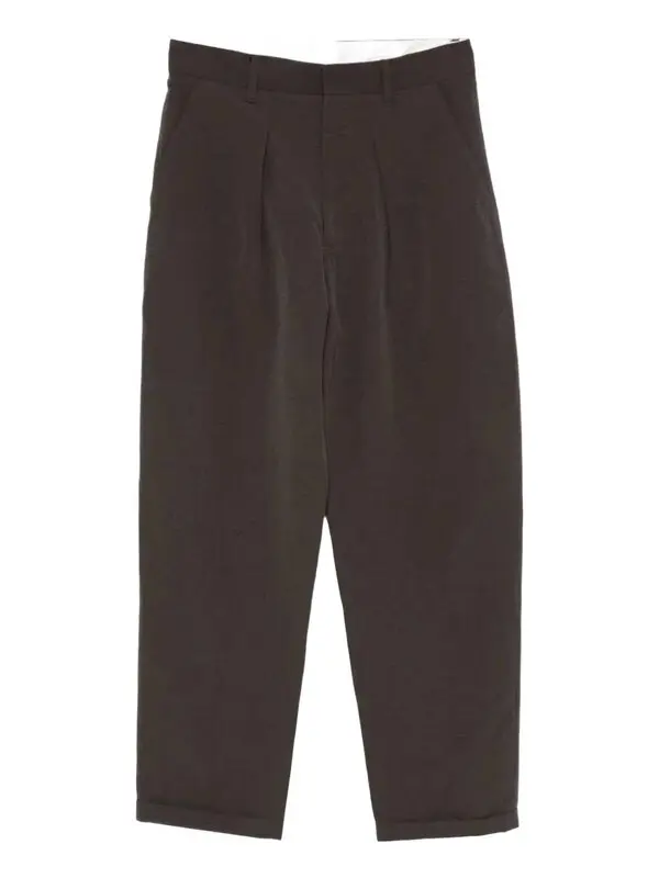 RANRA Pleated Relaxed Fit Trousers With Belt Loops - Black