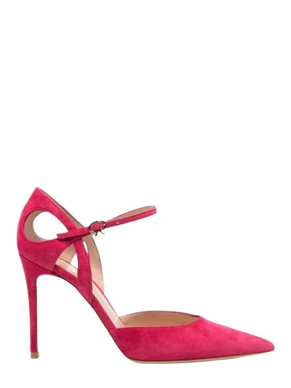 GIANVITO ROSSI Pointed-toe High Heels With Criss-cross Ankle Straps - Red