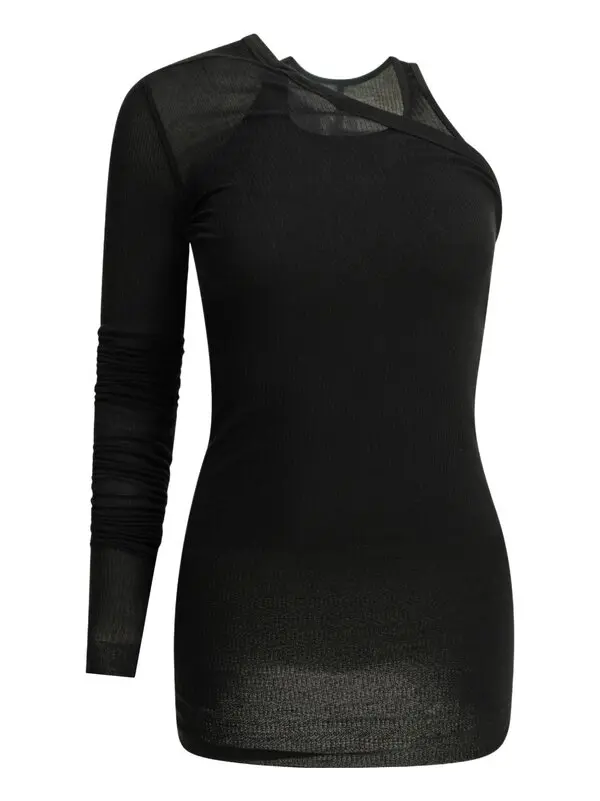 Rick Owens Asymmetrical Draped One-shoulder Tank Top - Black