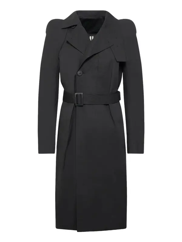 Rick Owens Long Sleeve Button-fastening Trench Coat - Black