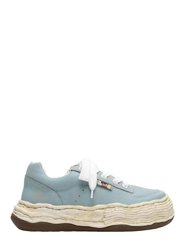 Mihara Yasuhiro Oliver Og Shrink Leather Low-top Sneakers - Blue