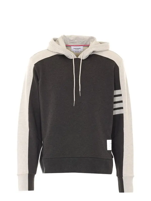 Thom Browne 4-bar Drawstring Hoodie - Black