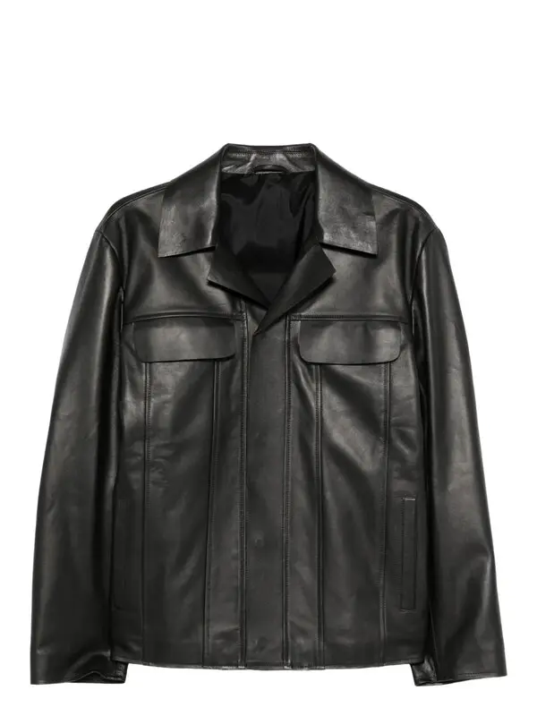 LARDINI Pressed Stud Fastened Jacket - Black