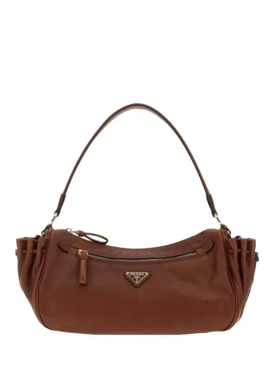 Prada Zippered Shoulder Bag - Brown
