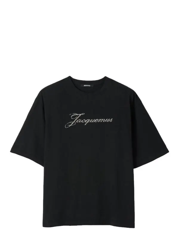 Jacquemus Logo Printed Crewneck T-shirt - Black