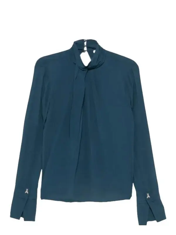 Patrizia Pepe Tie-neck Long-sleeve Blouse - Blue