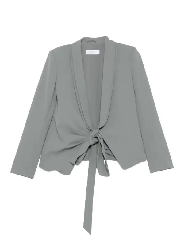 Patrizia Pepe Shawl Lapel Wrap Jacket - Grey